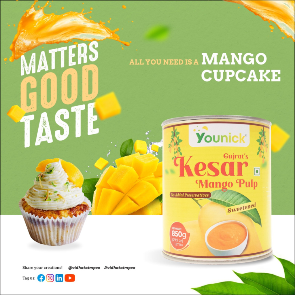 Younick Kesar Mango Pulp Sweetened - Vidhata Impex